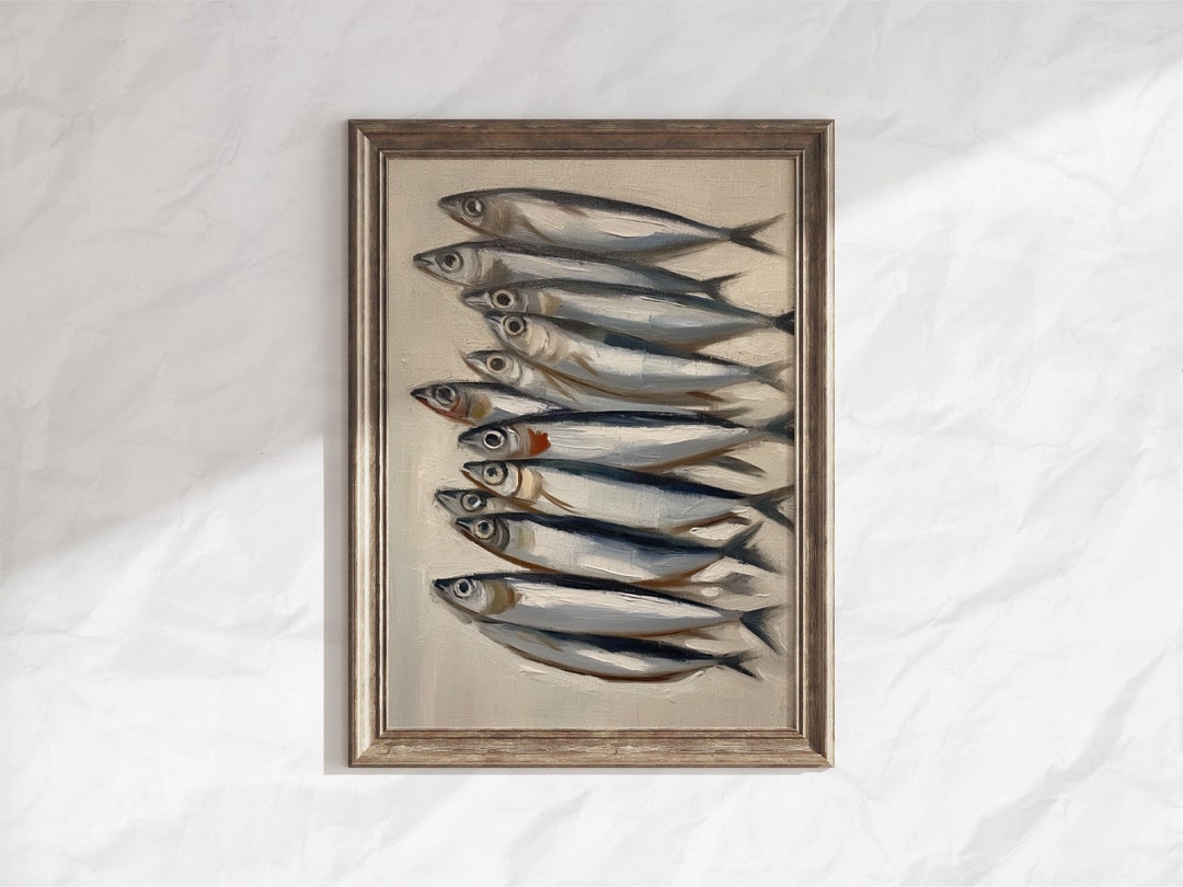 Printable Sardine Painting Still Life Fish Painting Sardines - Etsy