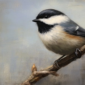 Printable Vintage Chickadee Print, Neutral Chickadee Vintage Print ...