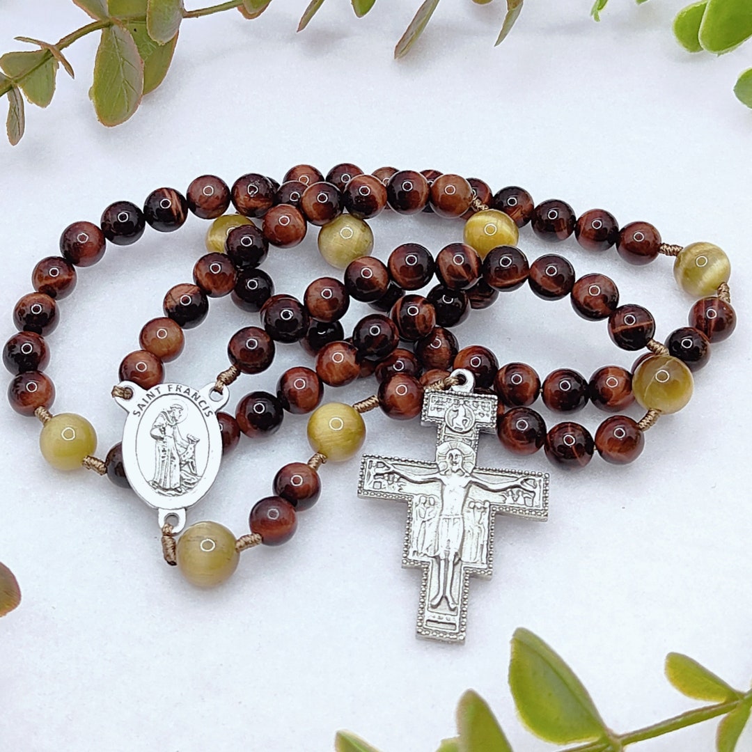 Franciscan Crown Rosary St Francis of Assisi Center Brown - Etsy