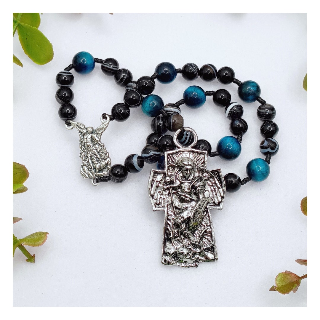 Chaplet of Saint Michael Archangel Rosary With Black Banded - Etsy