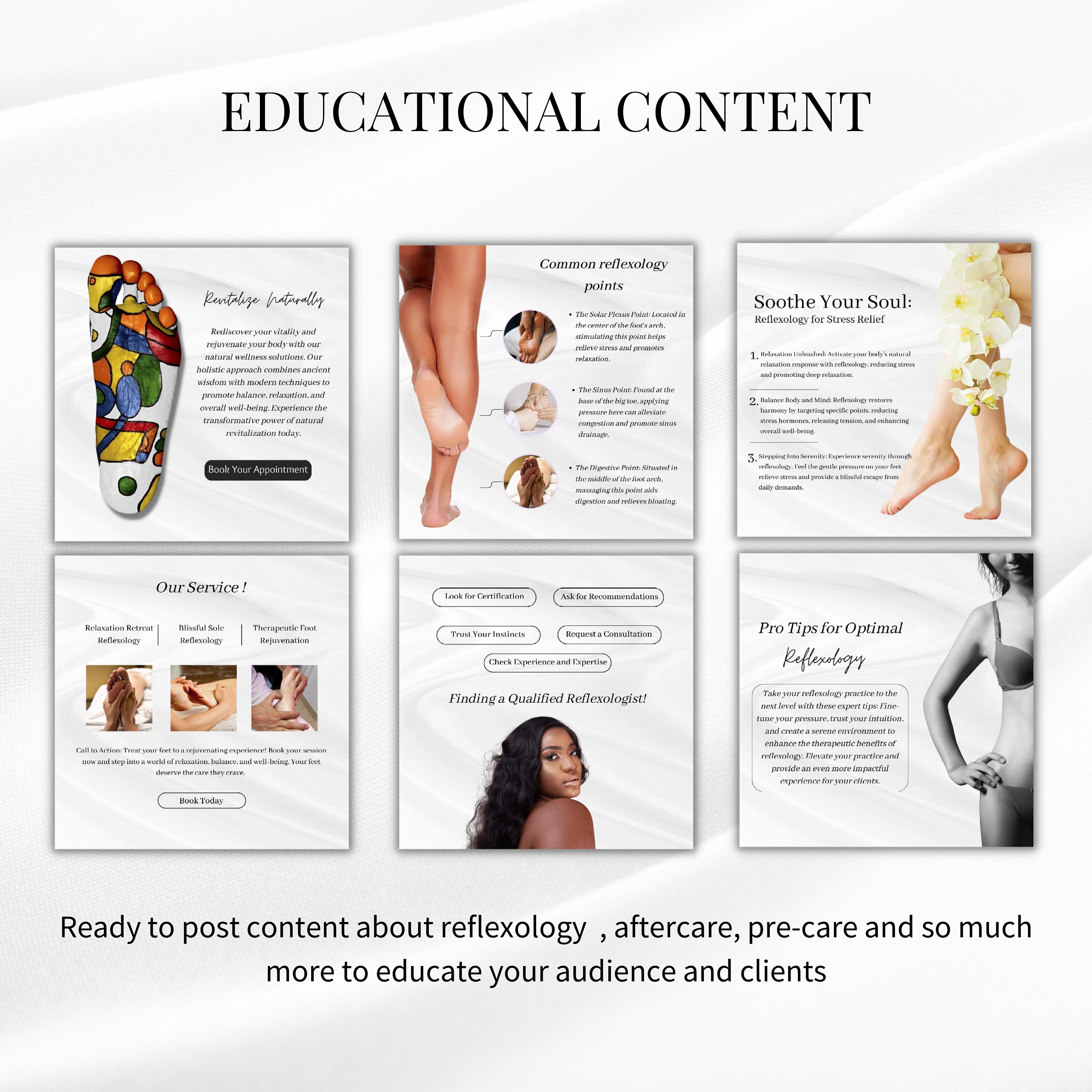 40 Reflexology Instagram Templates Marketing Bundle - Canva Editable - Etsy