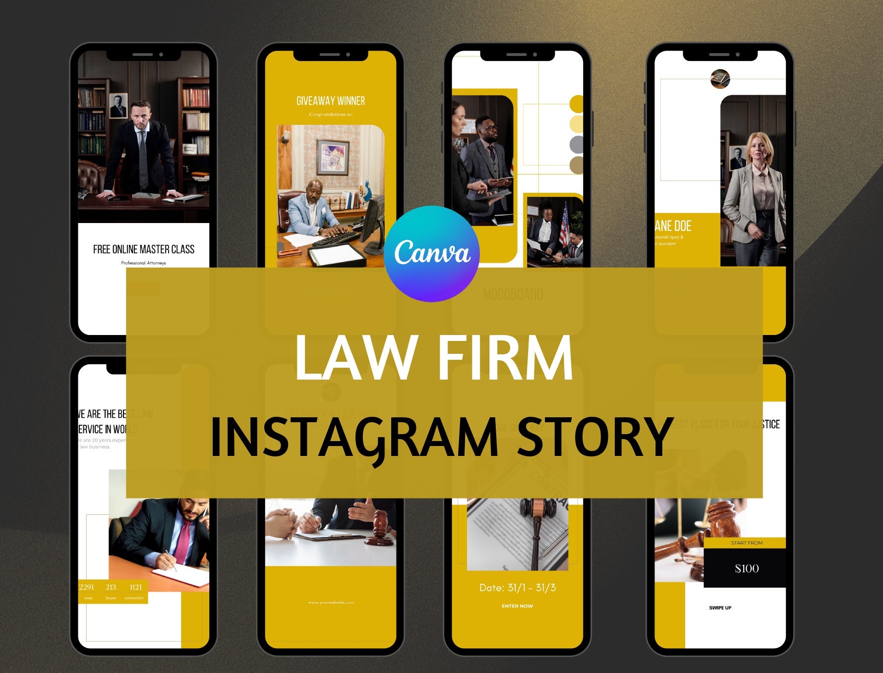 NEW LAUNCH 125 Lawyer Instagram Posts Attorney CANVA Templates Law Firm ...