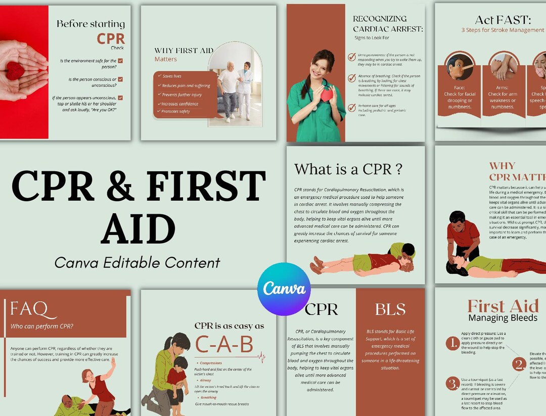 CPR and First Aid Instagram Canva Template - Etsy