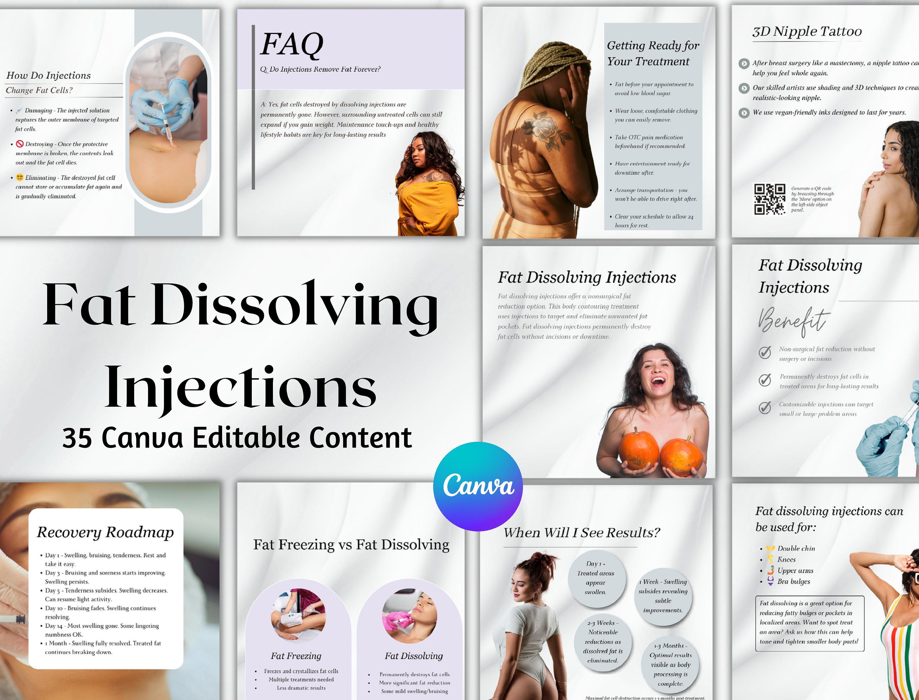 40 Fat Dissolving Injections Canva Template - Fat Dissolving Instagram ...