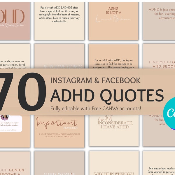 Adhd Canva Template - Etsy