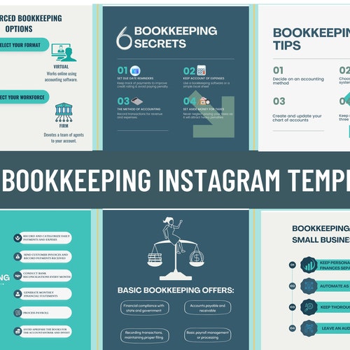30 Bookkeeping Instagram Post Templates Bookkeeper Business - Etsy