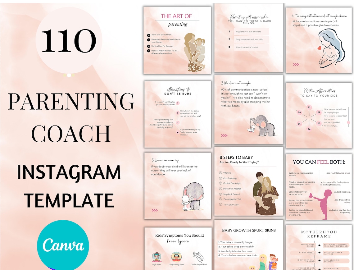 Parenting Coach Canva Template Parenting Expert & Life Coach - Etsy