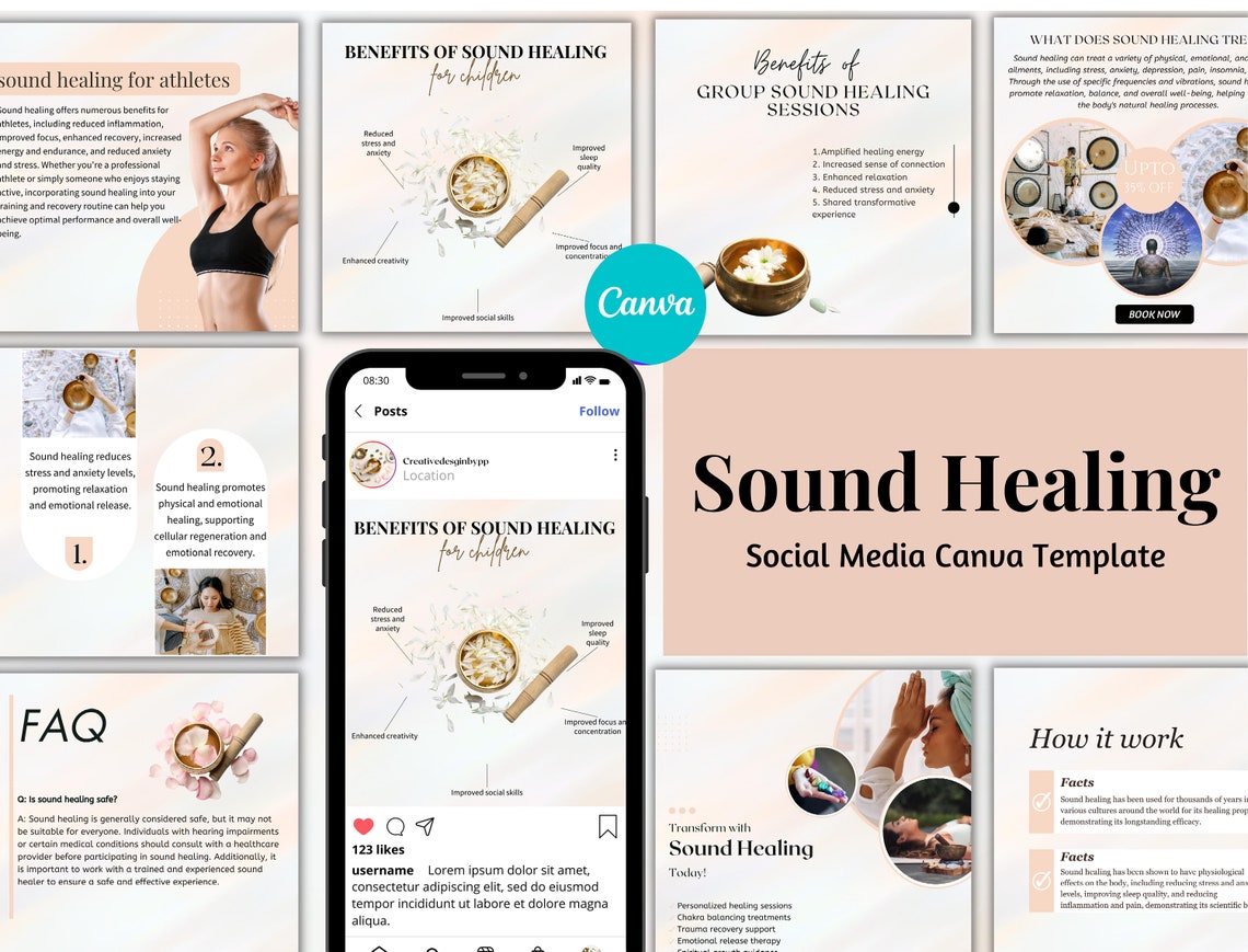 Sound Healing Canva Template - Etsy