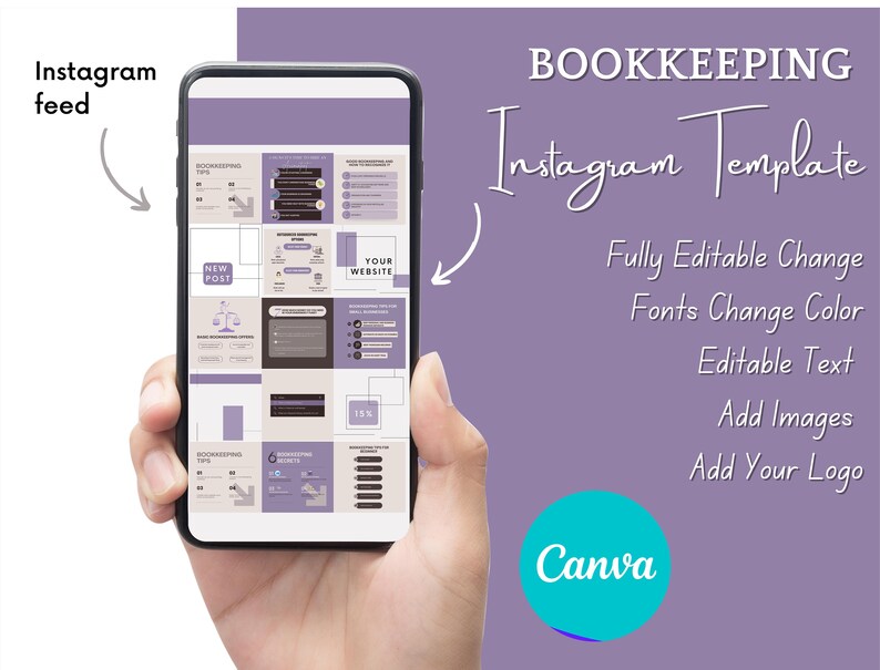 30 Bookkeeping Instagram Post Templates Bookkeeper Business Accounting ...