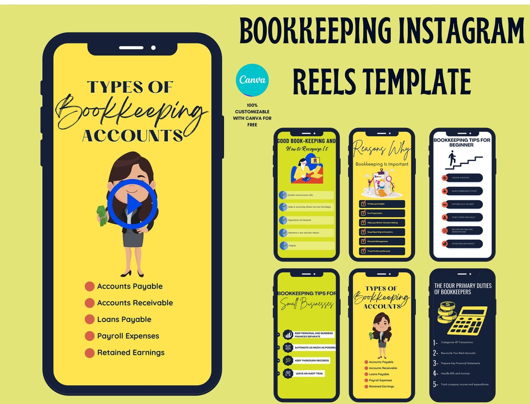 NEW LAUNCH ! 30 Reel Bookkeeping Instagram Post Templates | Accounting ...