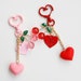 Pink Cherry Keyring With Heart Clasp, Cute Heart Keychain, Keychain ...