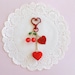 Pink Cherry Keyring With Heart Clasp, Cute Heart Keychain, Keychain ...