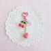 Pink Cherry Keyring With Heart Clasp, Cute Heart Keychain, Keychain ...