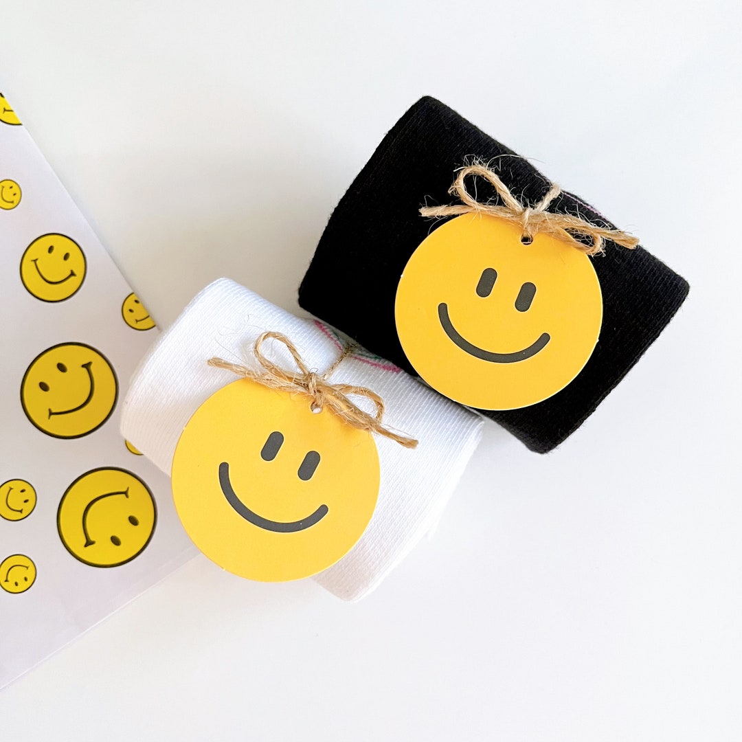 Yellow Smiley Paper Gift Tags, Great for Party Favors, Baby Shower ...