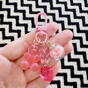 Cute Gummy Bear Keyring, Pink, Purple, Yellow Bear Keychain, Backpacks ...
