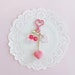 Pink Cherry Keyring With Heart Clasp, Cute Heart Keychain, Keychain ...