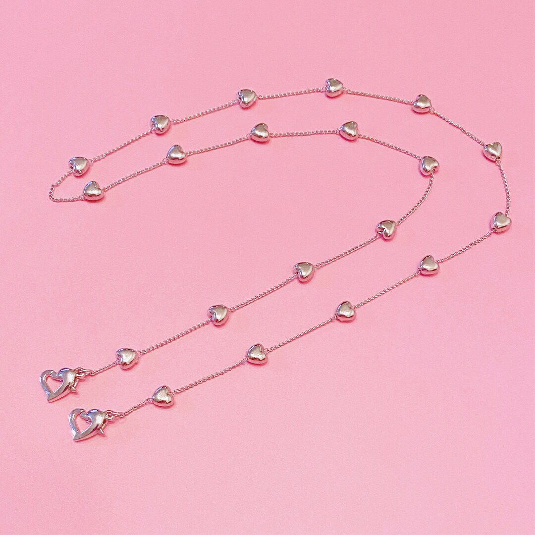 Heart Mask Chain Necklace Holder, Fashionable Mask Lanyard, Mask Chain ...
