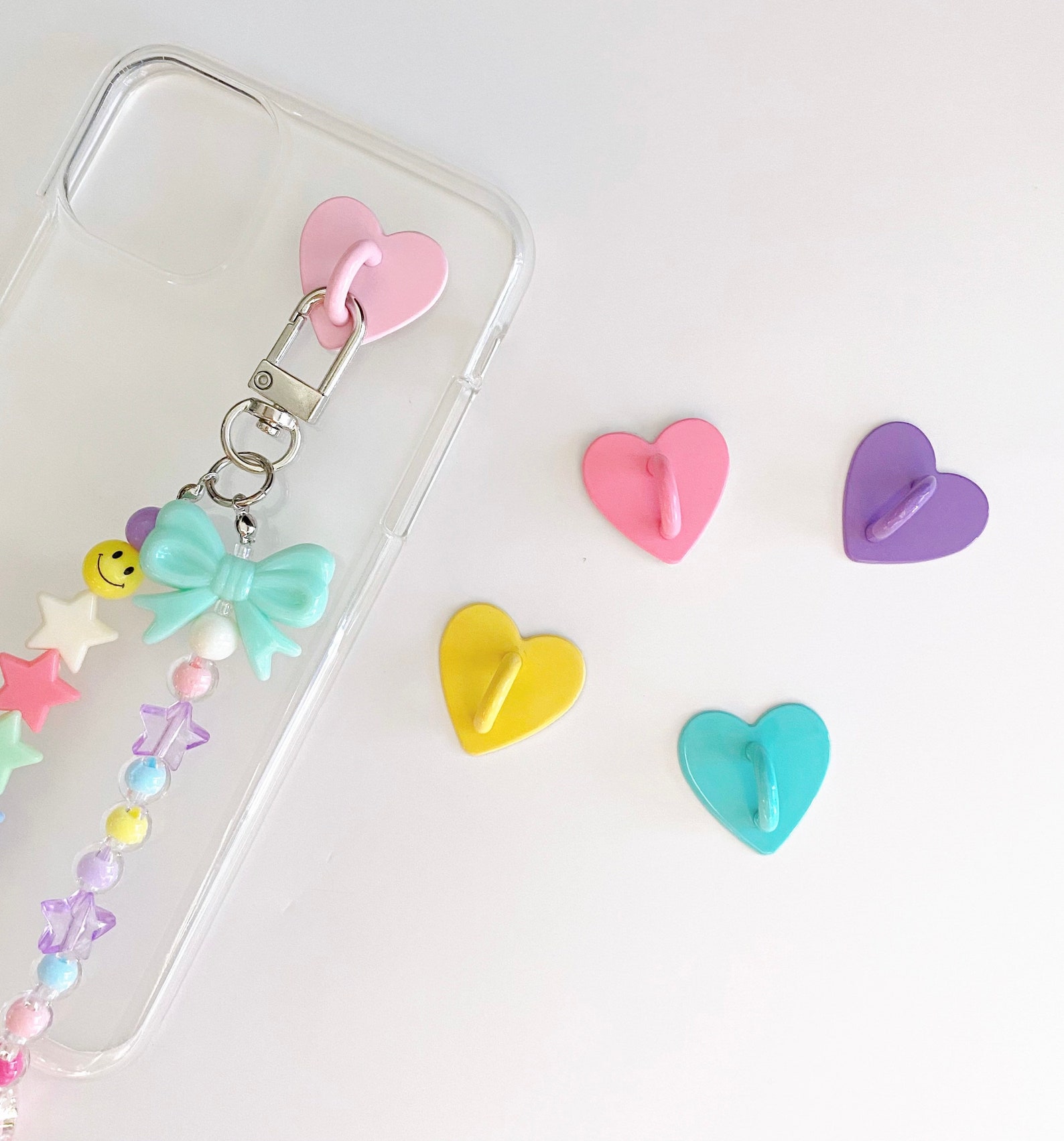Adhesive Phone Hook Heart-shaped Phone Charm Hook Phone Case - Etsy