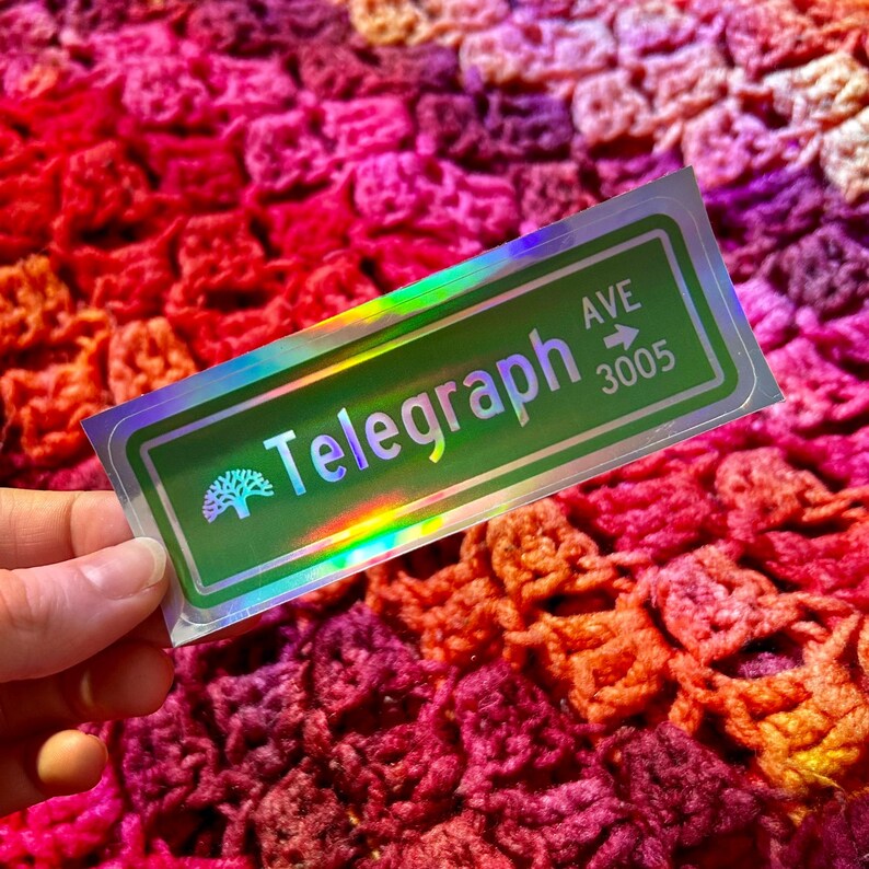 Telegraph Ave Street Sign Holographic Sticker - Childish Gambino ...