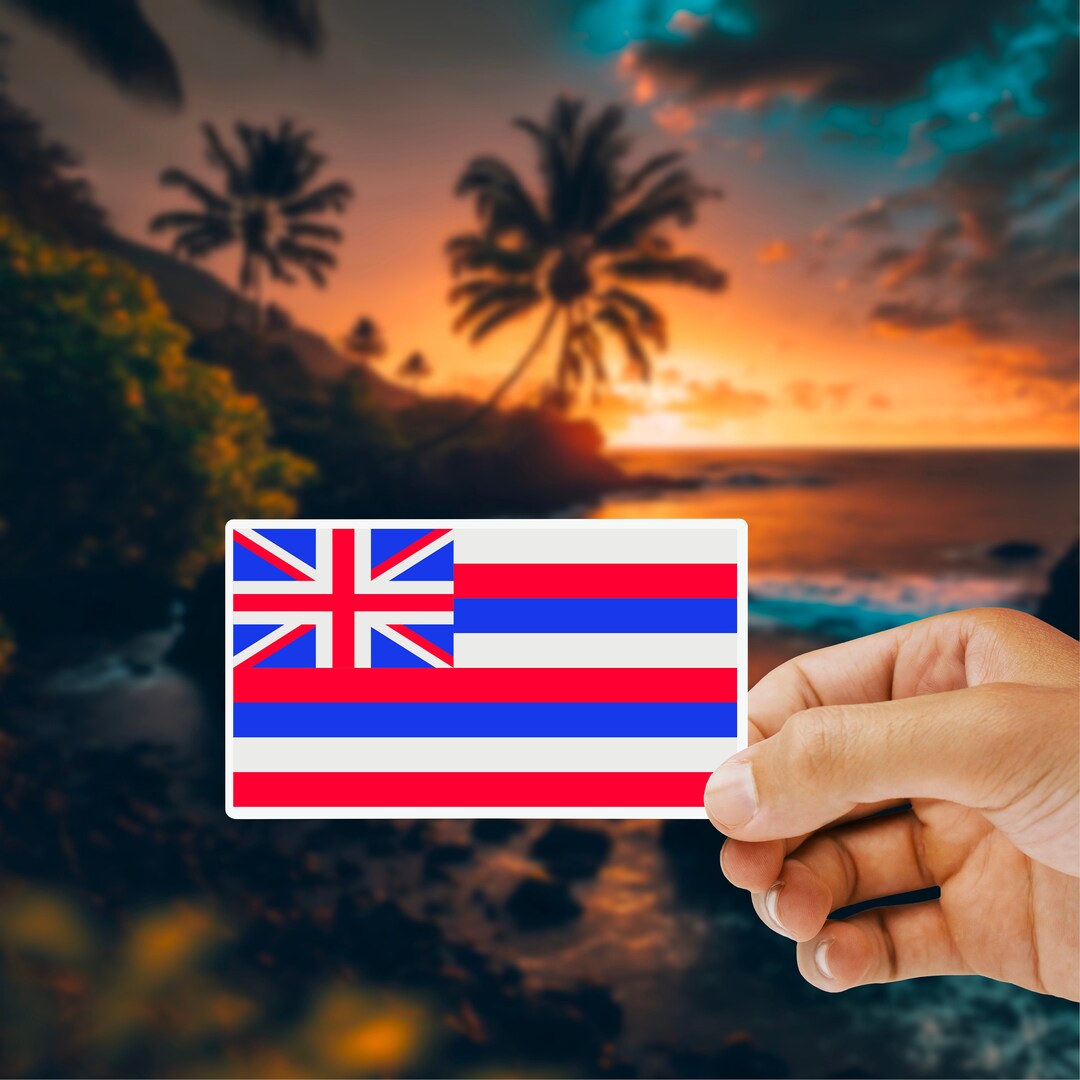 Hawaiian Flag Sticker Vinyl Decal Hawaii State Flag - Etsy