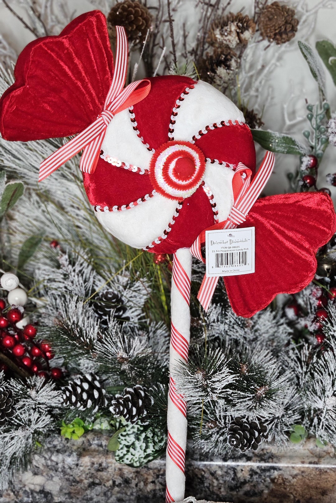 Christmas December Diamonds Large Red Peppermint Swirl Candy - Etsy