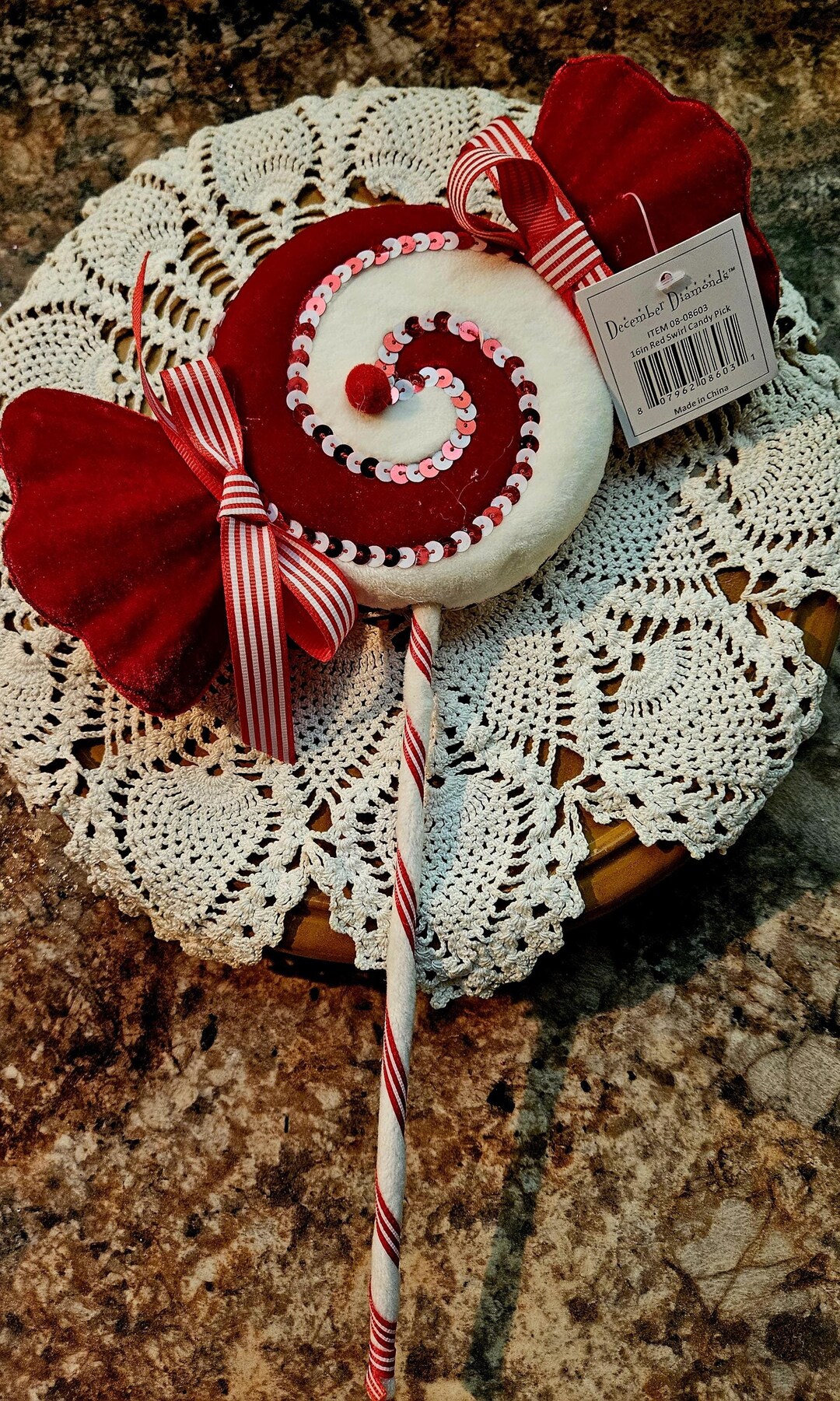 Christmas Candy Pick Red and White Peppermint Swirl - Etsy