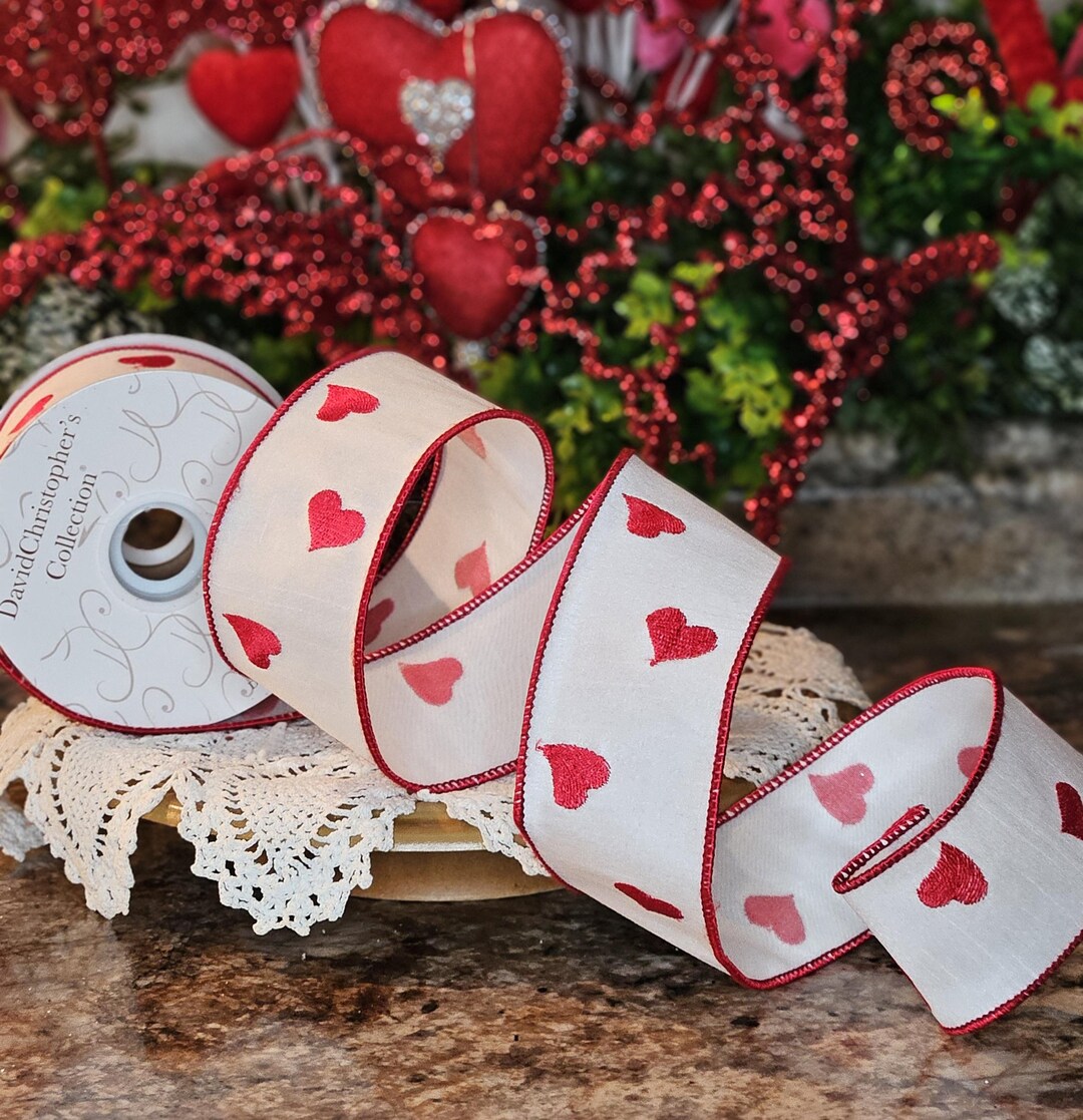 David Christopher Designer Valentine's Day Red Heart Embroidered on ...