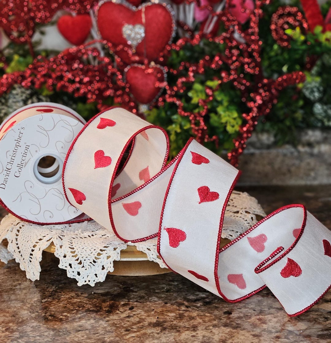 David Christopher Designer Valentine's Day Red Heart Embroidered on ...