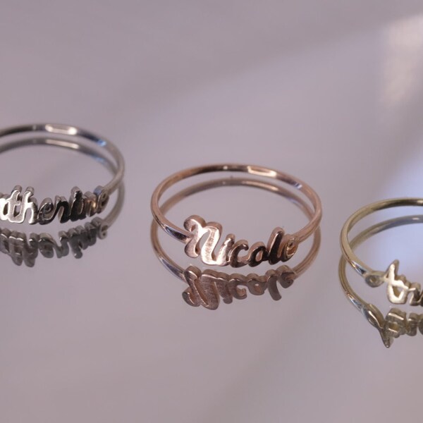 Cursive Name Ring - Etsy