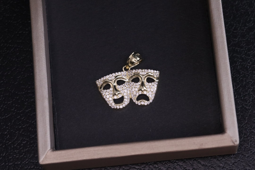10k Gold Laugh Now Cry Later Pendant / Dainty Charm / - Etsy