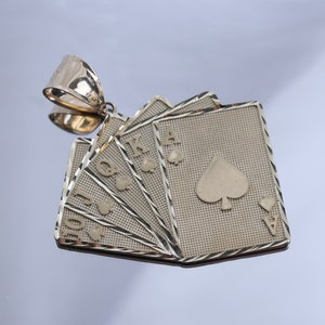 10k Yellow Solid Gold Deck of Card Pendant Charm / Unisex Gold Charm ...