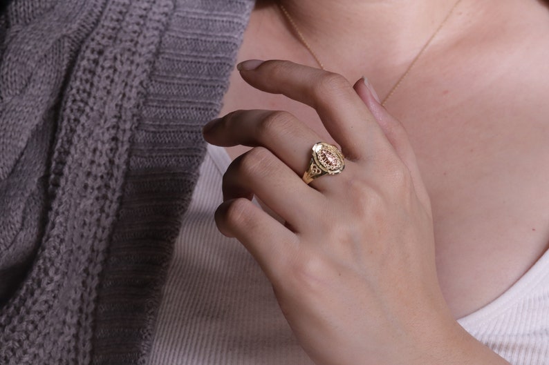 10k Gold Virgin Mary Ring / Dainty Guadalupe Rings / Women Jewelry - Etsy
