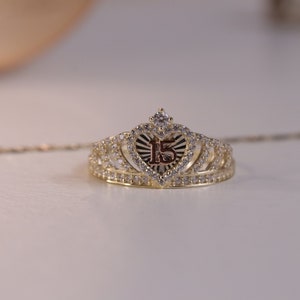 14k Gold 15 Años Crown Ring & Necklace SET / 15th Birthday Gift / Gift ...