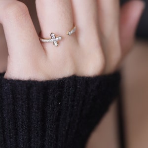 14k Cubic Cross Rings / Religious Ring / Christian Jewelry / CZ ...