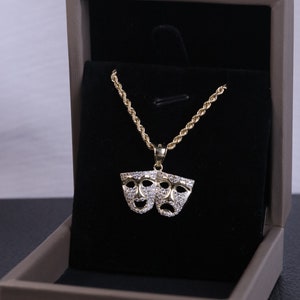 10k Gold Laugh Now Cry Later Pendant ONLY / Dainty Charm / Minimalist ...