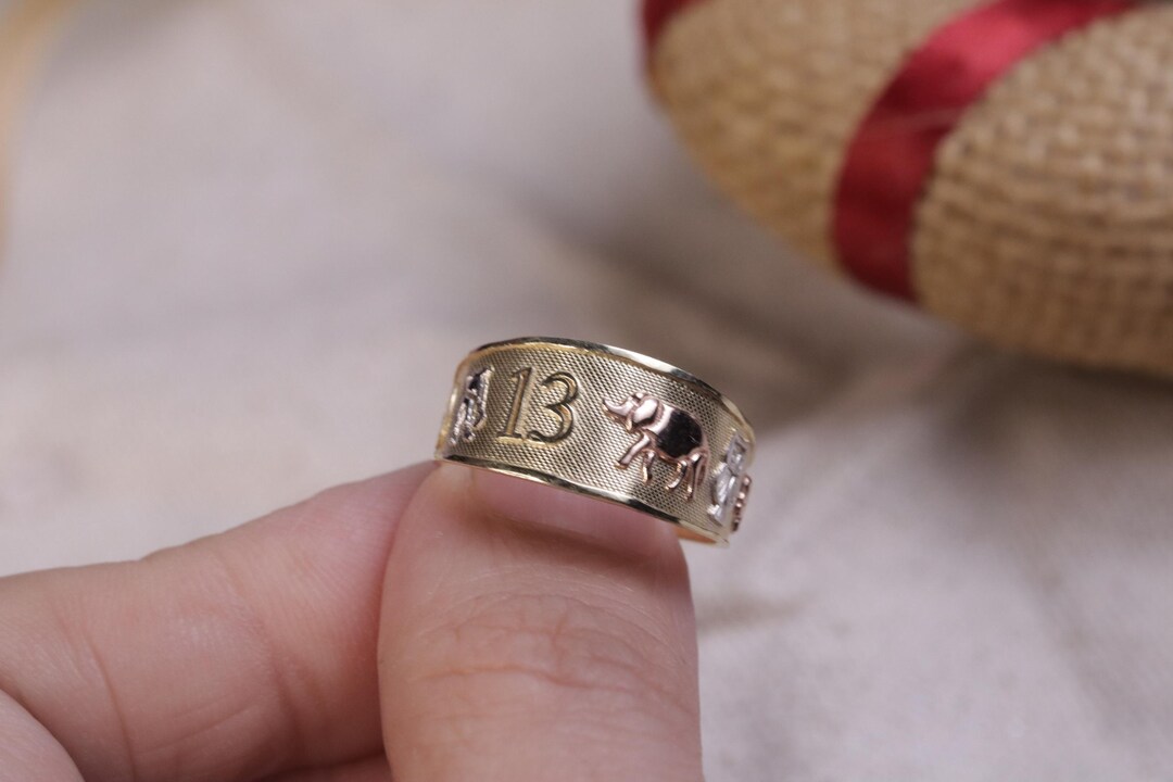 14k Gold Good Luck Ring, Lucky Ring, Lucky Symbol, Elephant, Owl ...