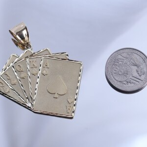 10k Yellow Solid Gold Deck of Card Pendant Charm / Unisex Gold Charm ...