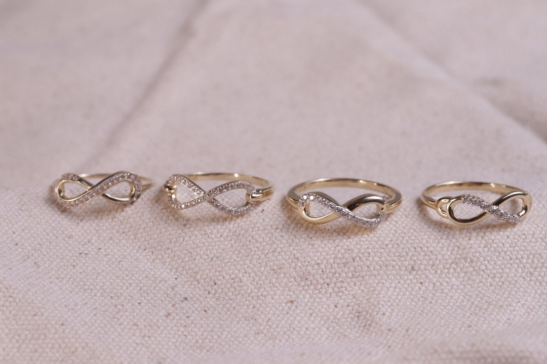 14k Solid Gold Stackable Infinity Rings - 4 Different Styles - Etsy