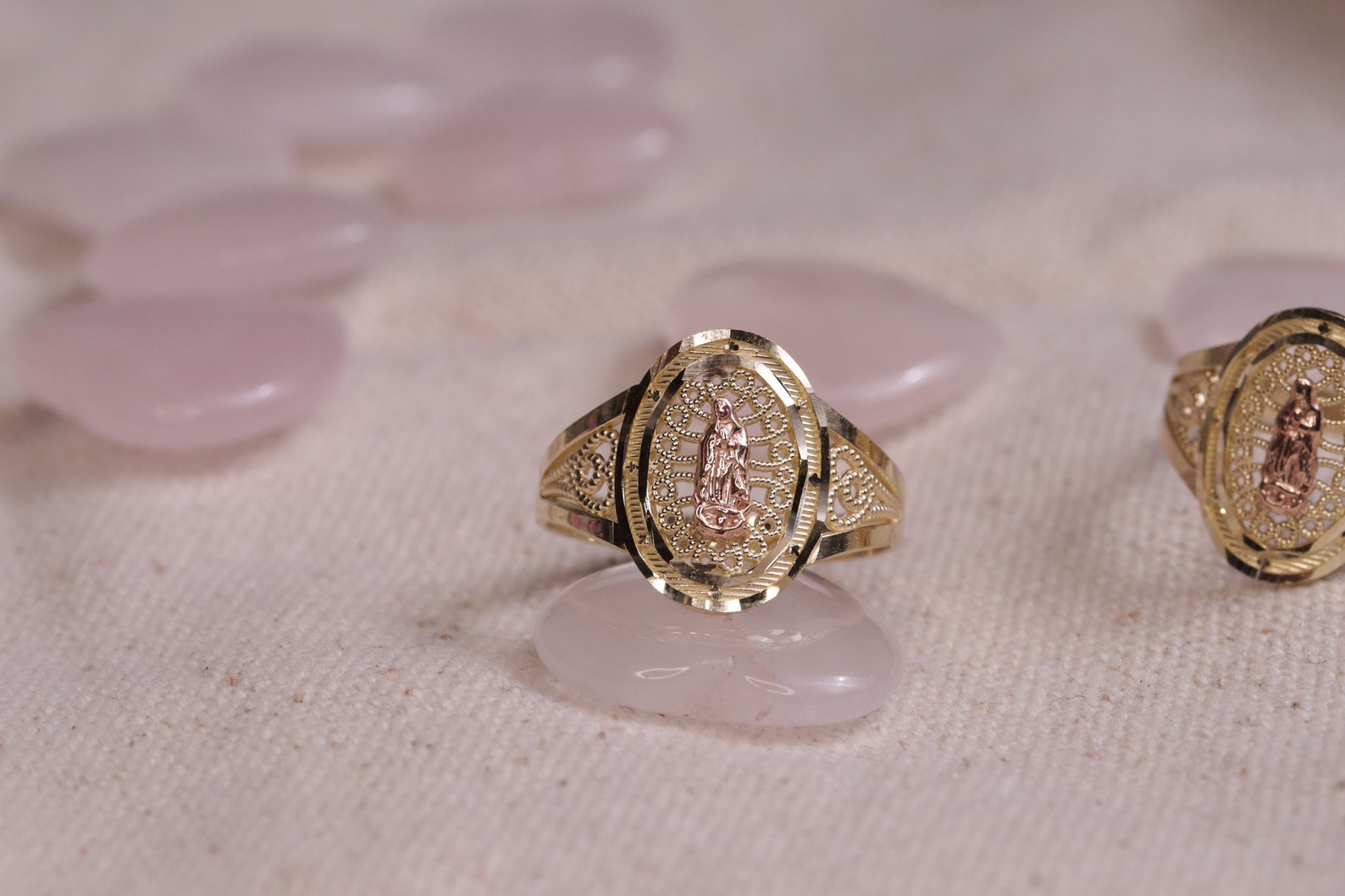 10k Gold Virgin Mary Ring / Dainty Guadalupe Rings / Women Jewelry - Etsy