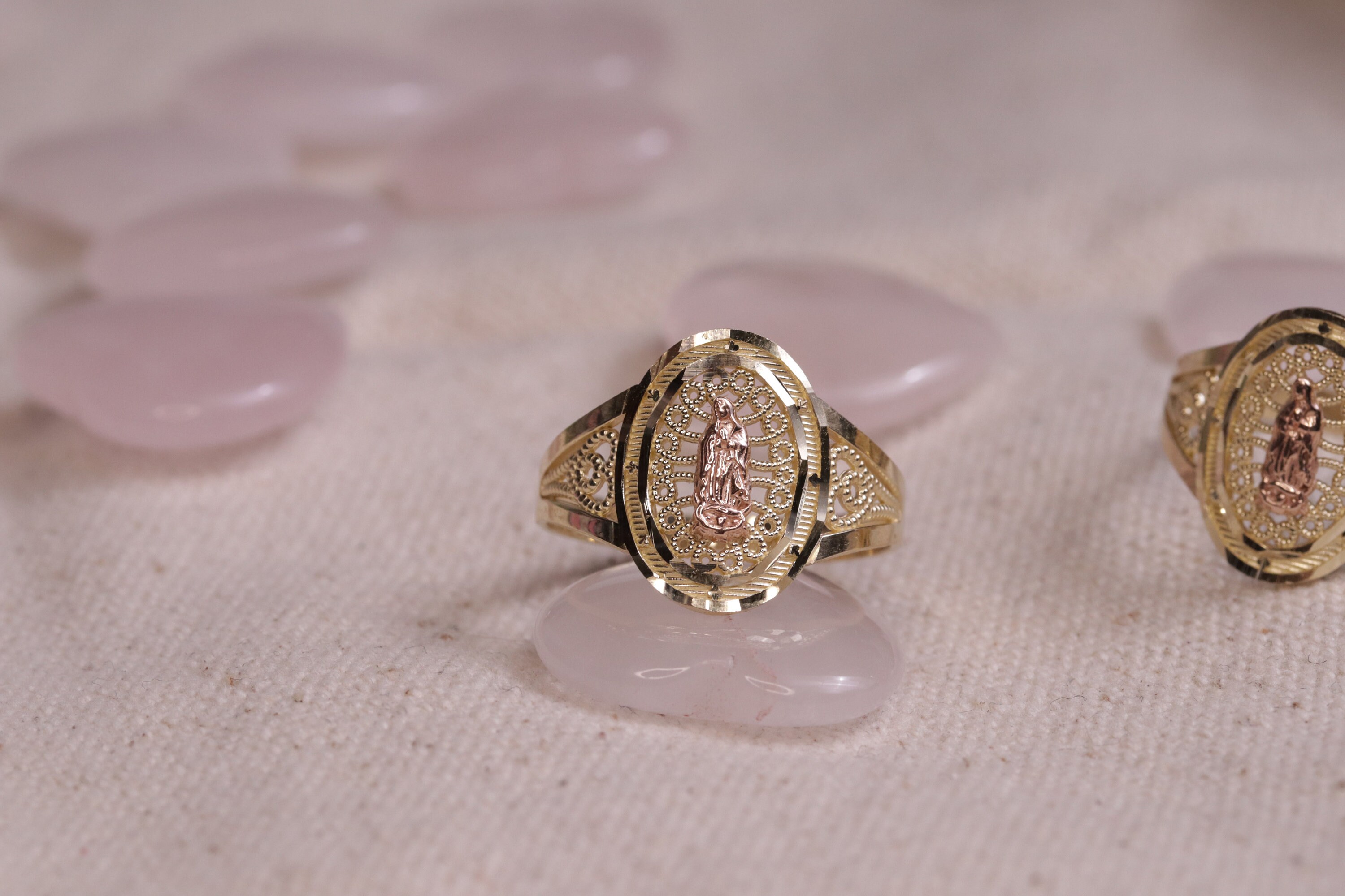10k Gold Virgin Mary Ring / Dainty Guadalupe Rings / Women Jewelry - Etsy