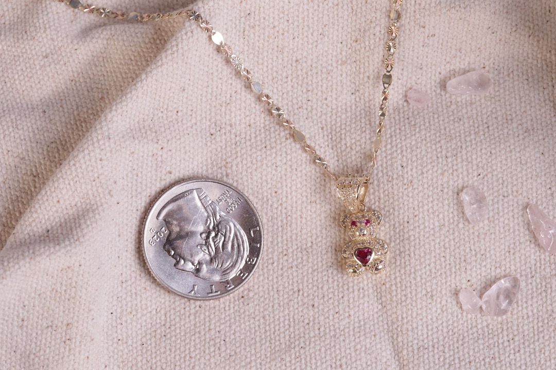 14k Gold SUPER TINY Puffed Teddy Bear Pendant, 14k 3D Cubic Zirconia ...