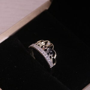 14k Tri Color Solid Gold Elephant Ring / 14k Cubic Zirconia Elephant ...