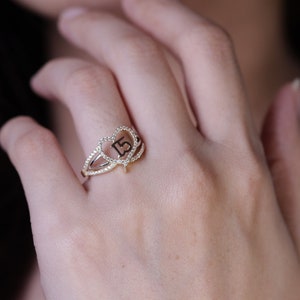 14k Quinceanera Ring / Quince Anos Ring / 15 Years Birthday Rings ...
