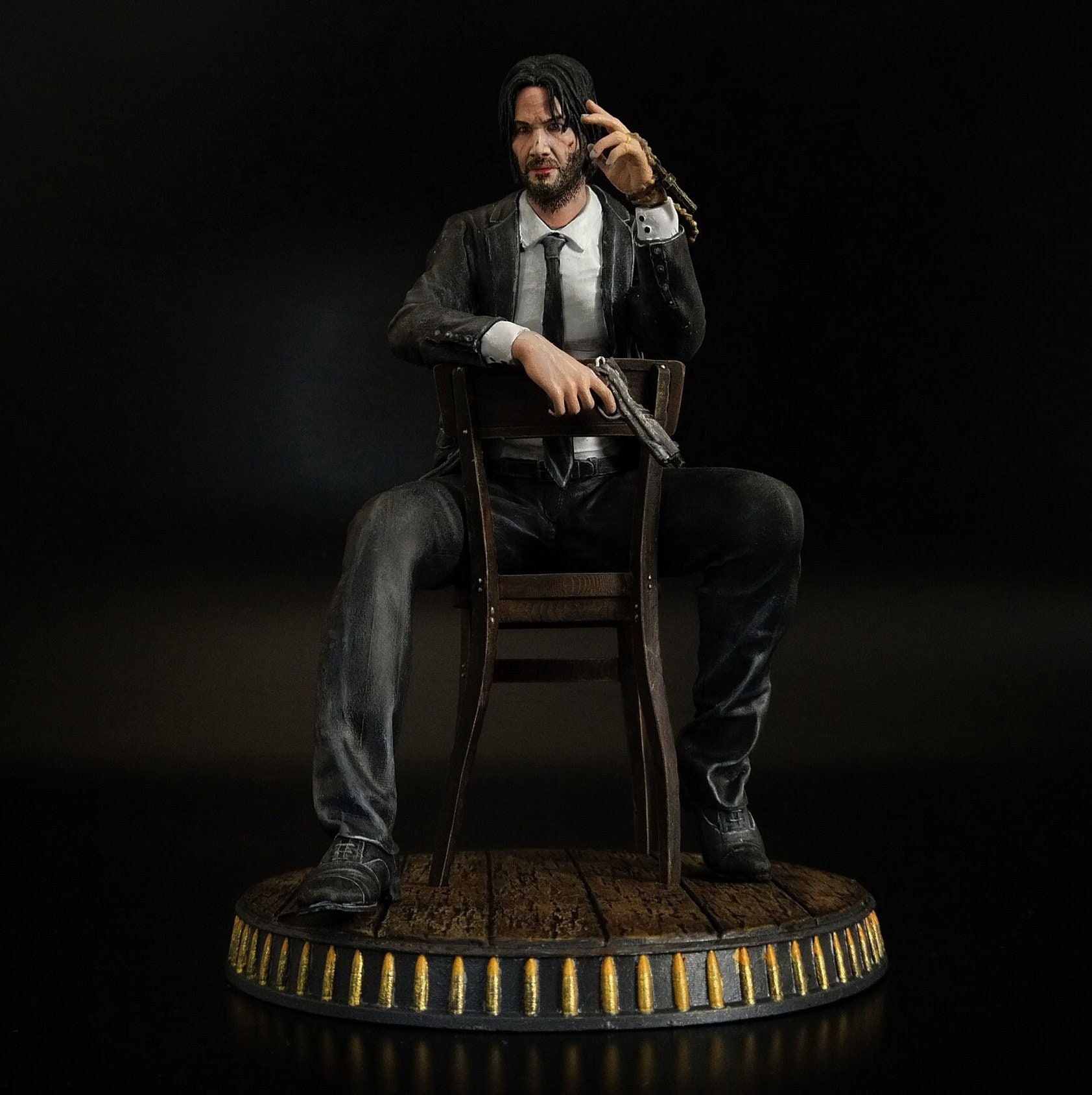 Hand Painted John Wick Figure Detailed Collectible John Wick 4 Statue ...