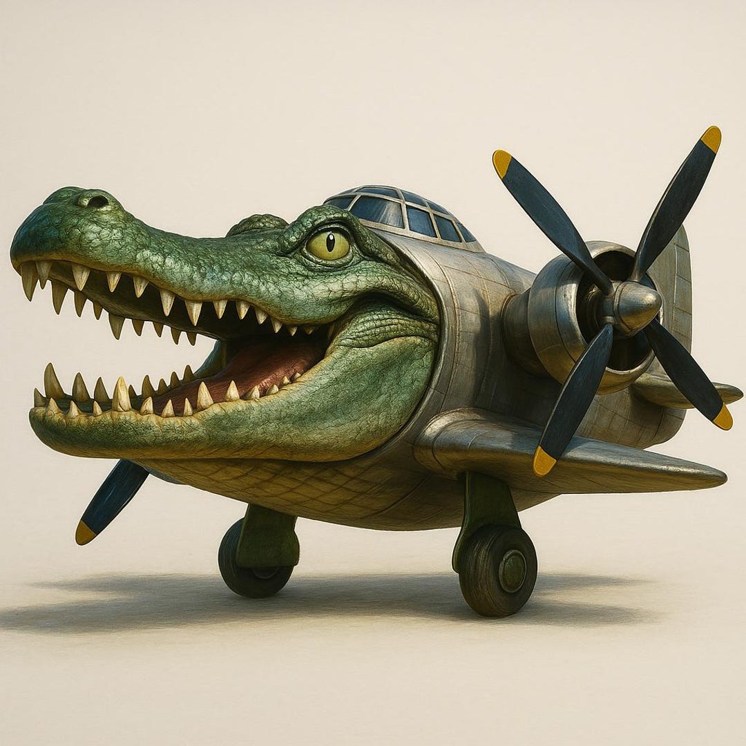 Bombardino Crocodilo Meme Figure – Baby - Hand-painted Resin Brainrot ...