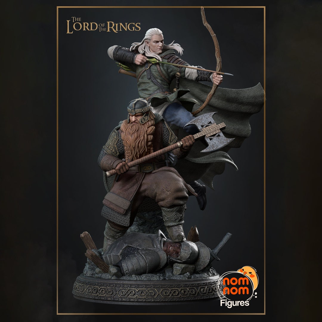 Legolas & Gimli Statue or Resin Model Kit Lord of the Rings DIY Hand ...