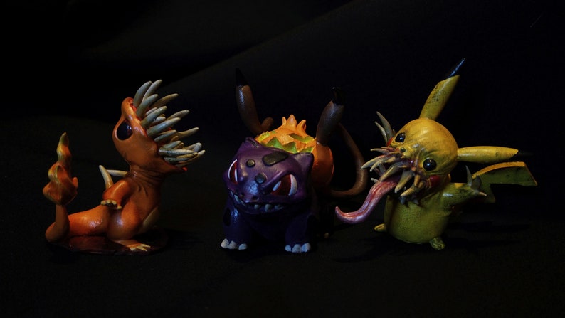 Electrically Haunting: Spooky Pikachu Figure for Halloween - Etsy