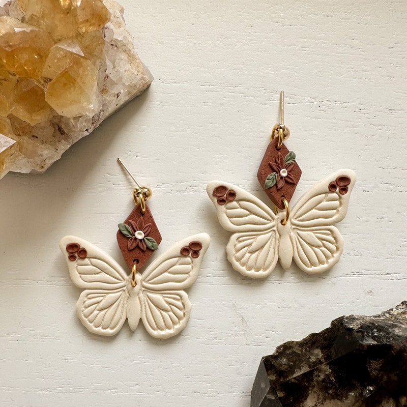 Floral Clay Earrings - Etsy