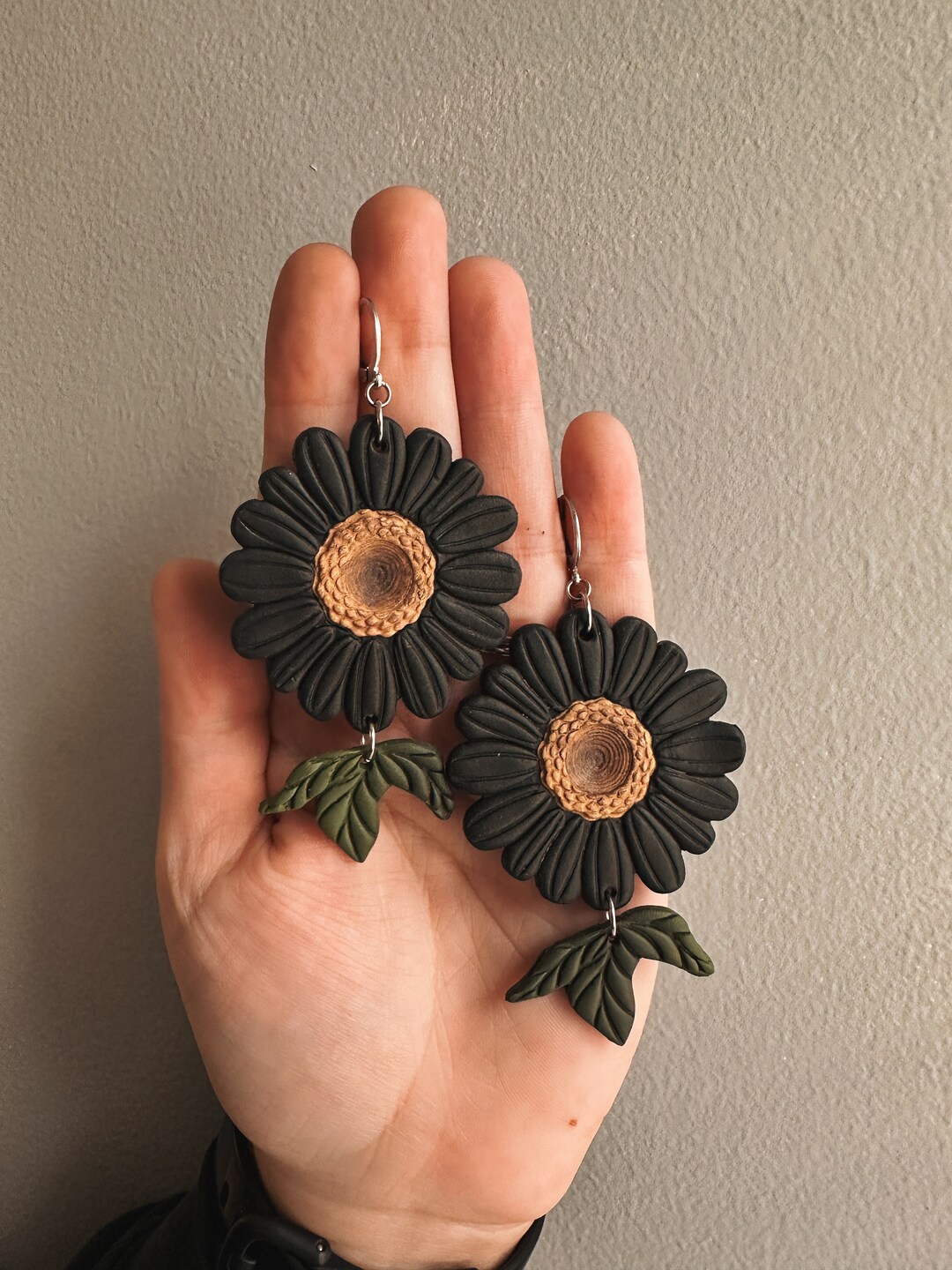 Goth Daisy Earrings, Dark Cottagecore Earrings, Trendy Whimsigoth ...