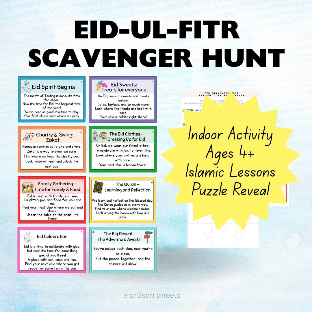 Eid Scavenger Hunt Game for Kids | Printable Islamic Activity With ...